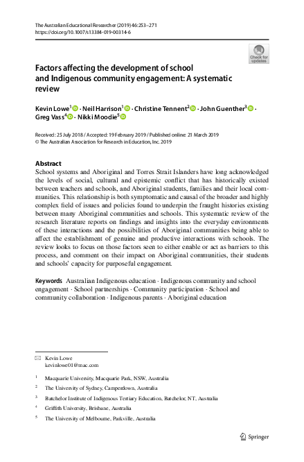 (PDF) Factors affecting the development of school and Indigenous ...
