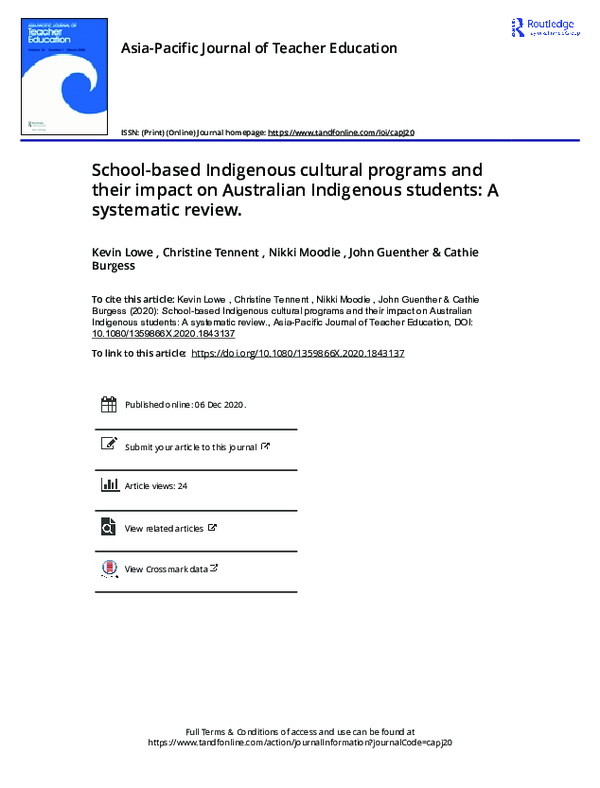 (PDF) School-based Indigenous cultural programs and their impact on ...