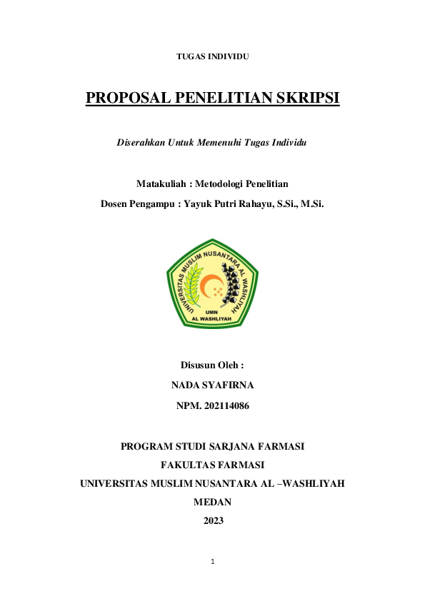 (PDF) PROPOSAL METODOLOGI PENELITIAN