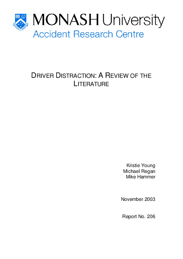 Pdf Driver Distraction A Review Of The Literature