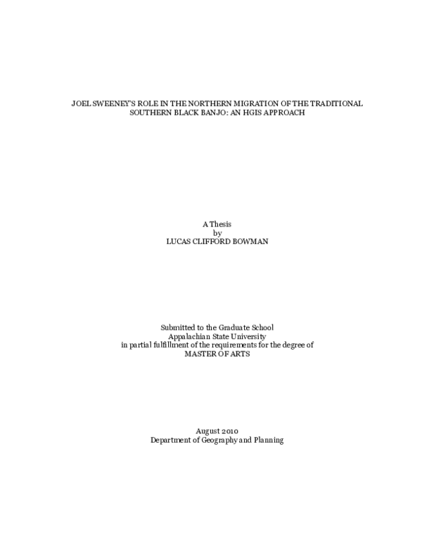 (PDF) Joel Sweeney's Role in the Northern Migration of the Traditional ...