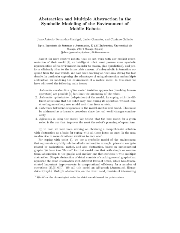 (PDF) Abstraction and Multiple Abstraction in the Symbolic Modeling of the Environment of Mobile ...