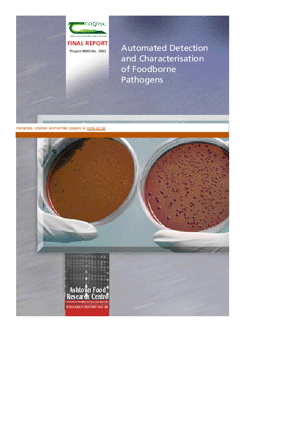 (PDF) NO 89 Automated Detection and Characterisation of Foodborne Pathogens