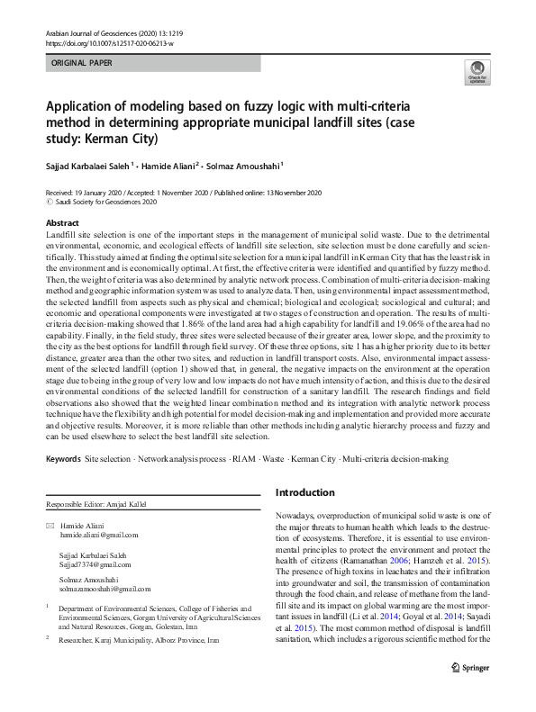 Pdf Application Of Modeling Based On Fuzzy Logic With Multi Criteria