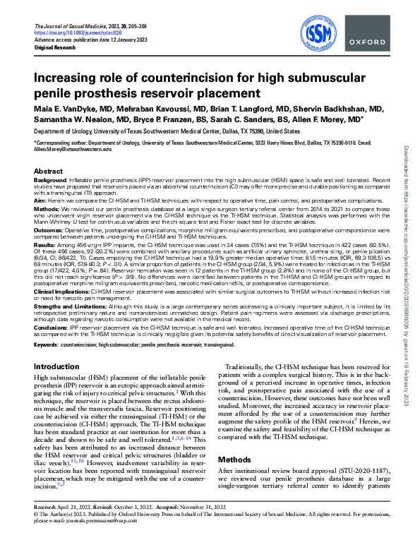 (PDF) Increasing role of counterincision for high submuscular penile ...