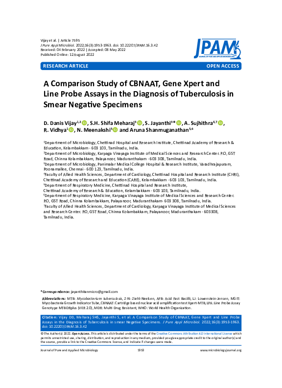 (PDF) A Comparison Study of CBNAAT, Gene Xpert and Line Probe Assays in ...