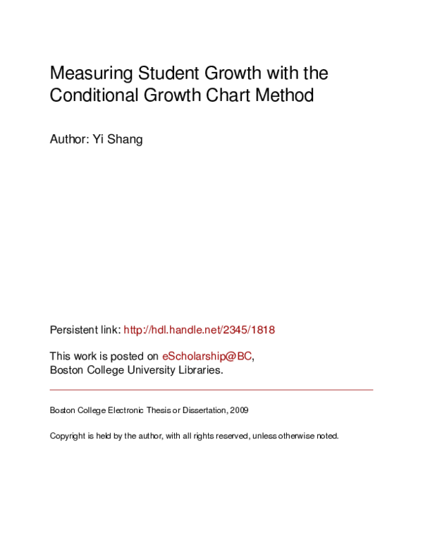 (PDF) Measuring student growth with the conditional growth chart method