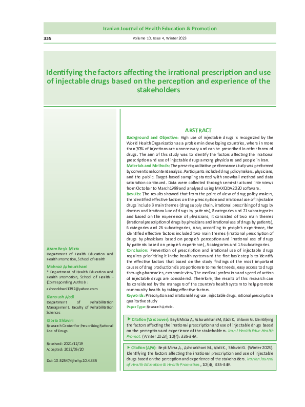 (PDF) Identifying the factors affecting the irrational prescription and ...
