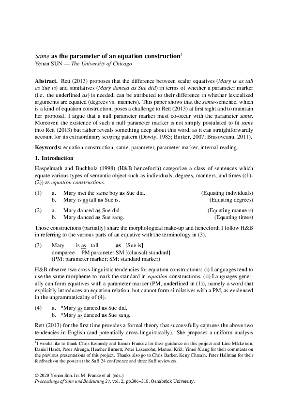 (PDF) Same as the parameter of an equation construction