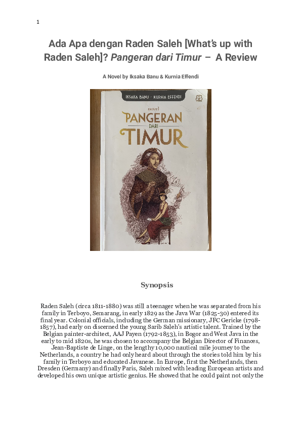 (DOC) Ada Apa dengan Raden Saleh [What’s up with Raden Saleh]? Pangeran ...