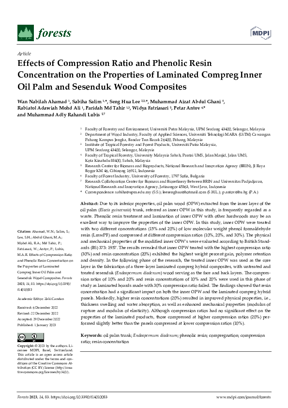 (PDF) Effects of Compression Ratio and Phenolic Resin Concentration on ...