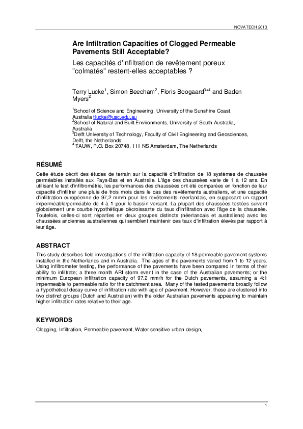 (PDF) Are Infiltration Capacities of Clogged Permeable Pavements Still ...