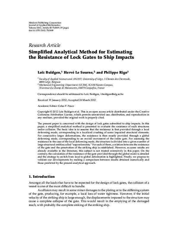 (PDF) Simplified Analytical Method for Estimating the Resistance of ...