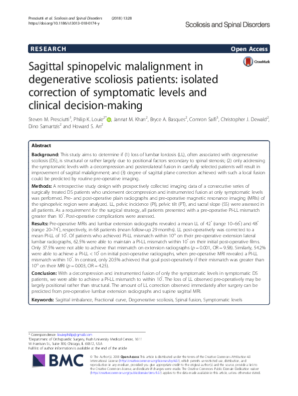 (PDF) Sagittal spinopelvic malalignment in degenerative scoliosis ...