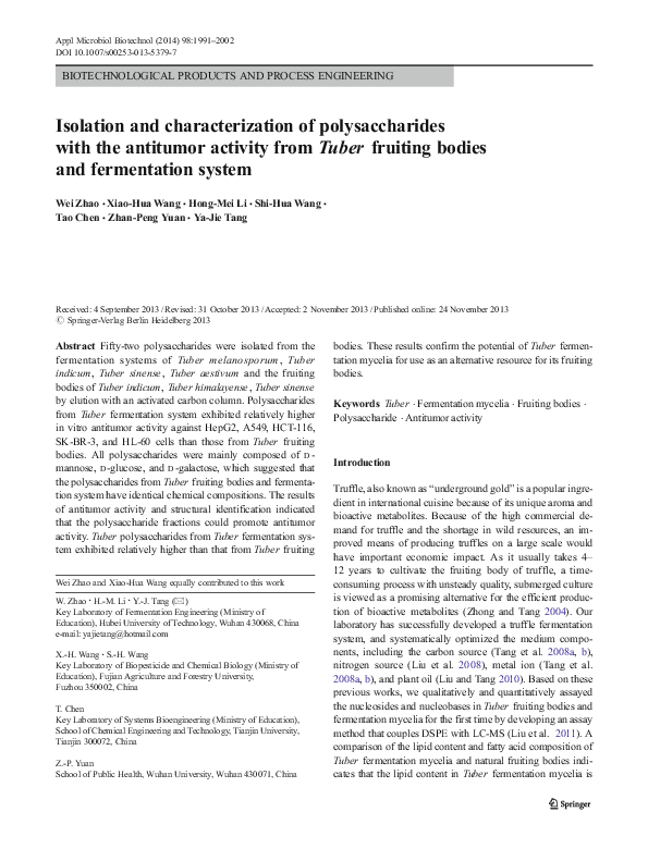 (PDF) Isolation and characterization of polysaccharides with the ...