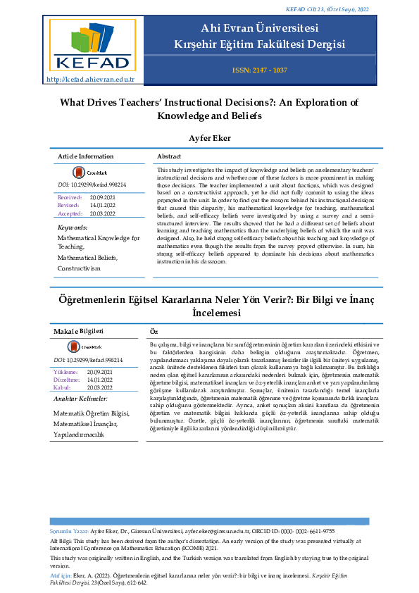(PDF) What Drives Teachers’ Instructional Decisions?: An Exploration of ...