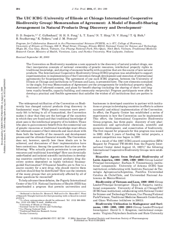 (PDF) The UIC ICBG (University of Illinois at Chicago International ...