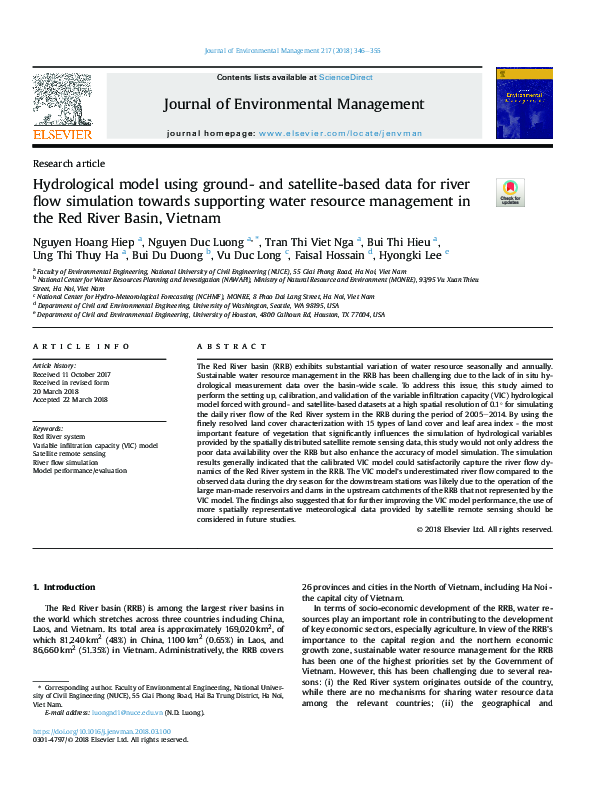 Pdf Hydrological Model Using Ground And Satellite Based Data For River Flow Simulation