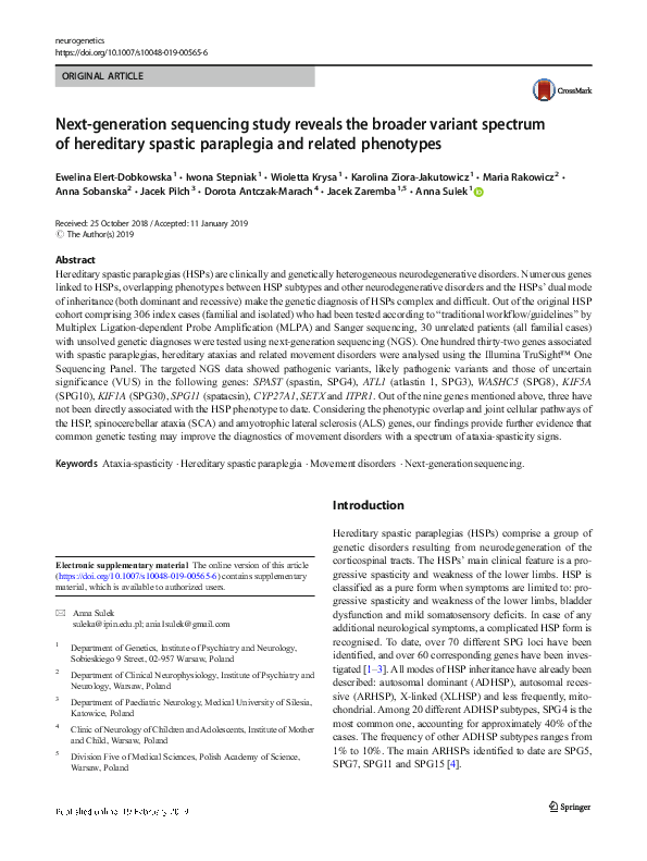 (PDF) Next-generation sequencing study reveals the broader variant spectrum of hereditary ...