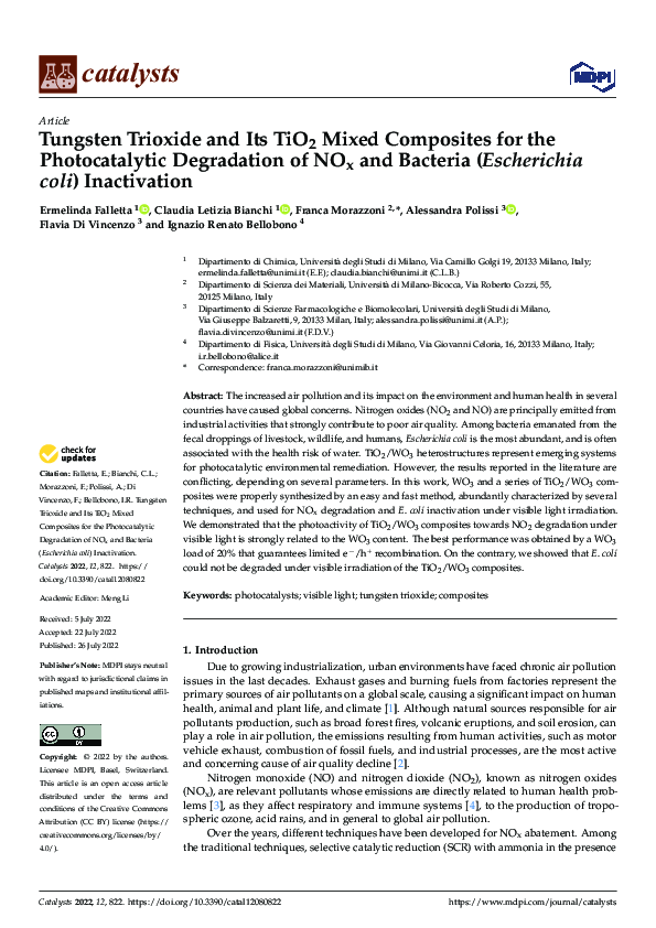 (PDF) Tungsten Trioxide and Its TiO2 Mixed Composites for the ...