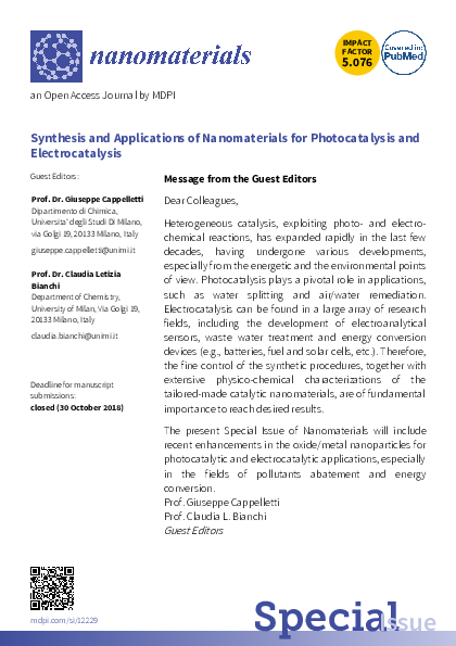 (PDF) Synthesis and Applications of Nanomaterials for Photocatalysis and Electrocatalysis