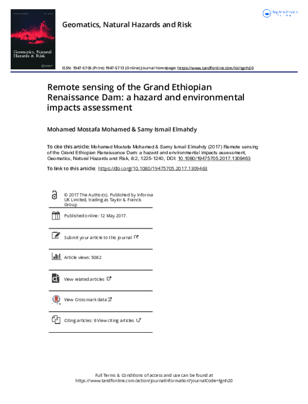 (PDF) Remote sensing of the Grand Ethiopian Renaissance Dam: a hazard ...