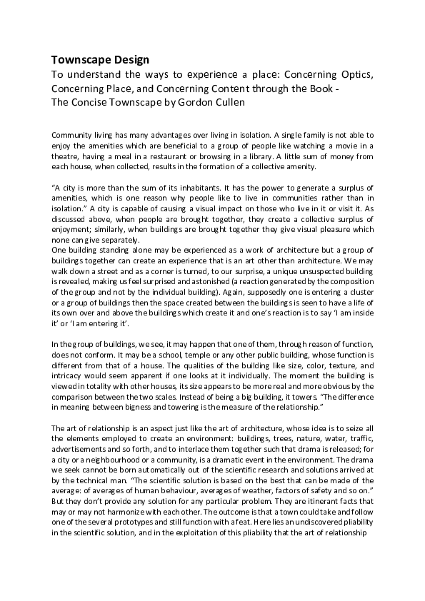 (PDF) Townscape Design
