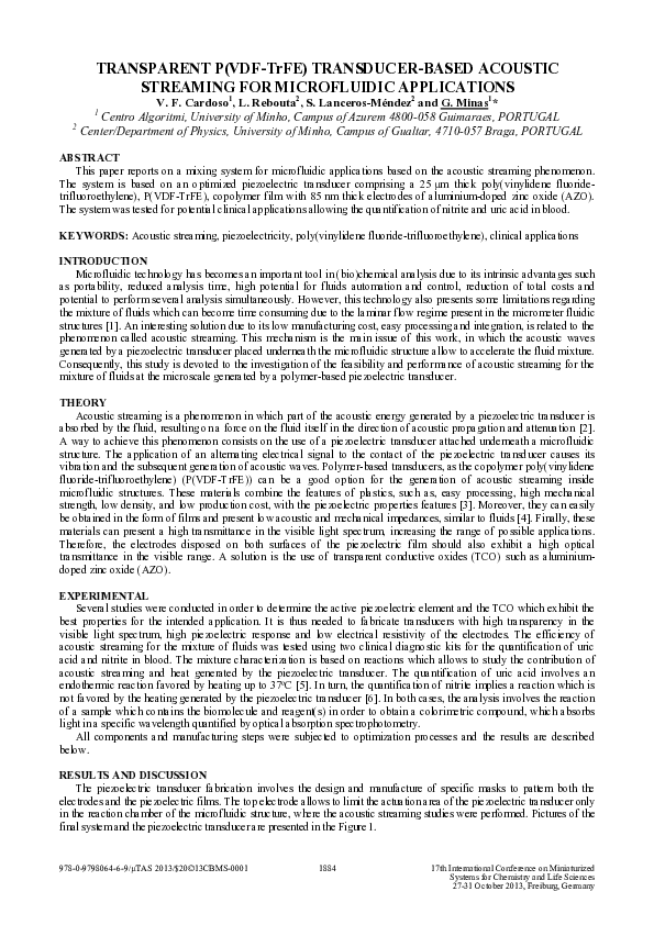 (PDF) Acoustic Streaming with P(VDF-TrFE) Transducers