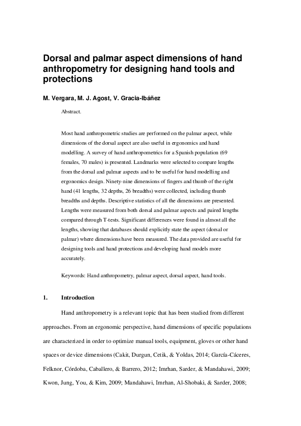 (PDF) Dorsal and palmar aspect dimensions of hand anthropometry for ...