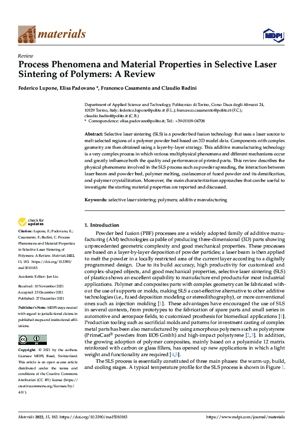 Pdf Process Phenomena And Material Properties In Selective Laser Sintering Of Polymers A