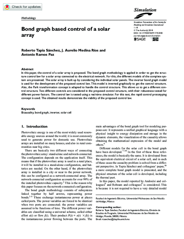 (PDF) Bond graph based control of a solar array