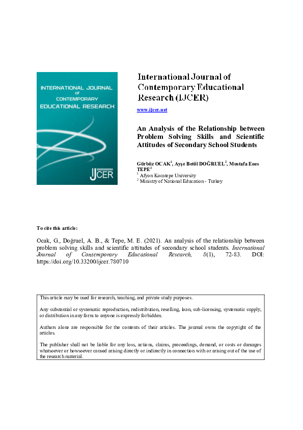 (PDF) An Analysis of the Relationship between Problem Solving Skills ...