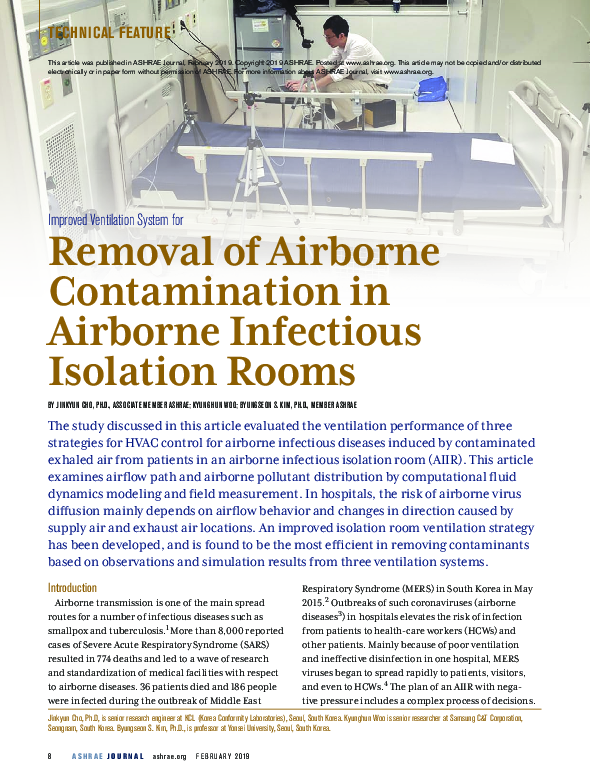 (PDF) Removal of airborne contamination in airborne infectious ...