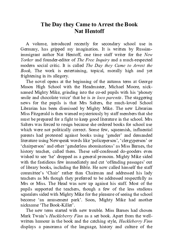 (DOC) The Day they Came to Arrest the Book