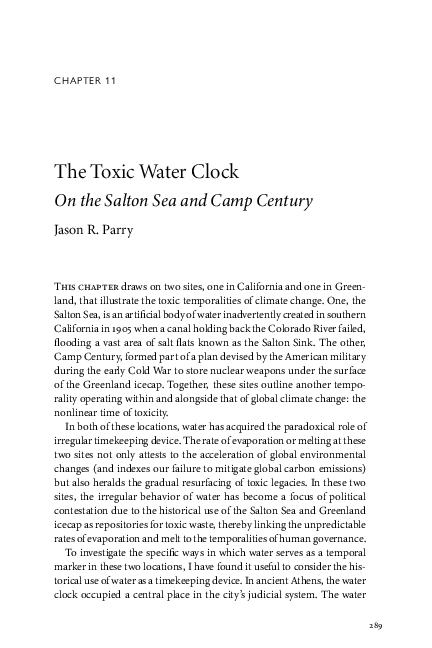 (PDF) Toxic Temporalities: Salton Sea & Camp Century