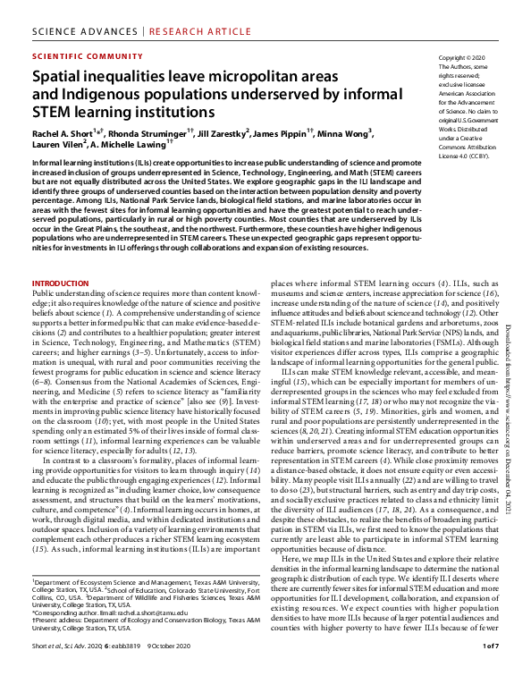(PDF) Spatial inequalities leave micropolitan areas and Indigenous ...