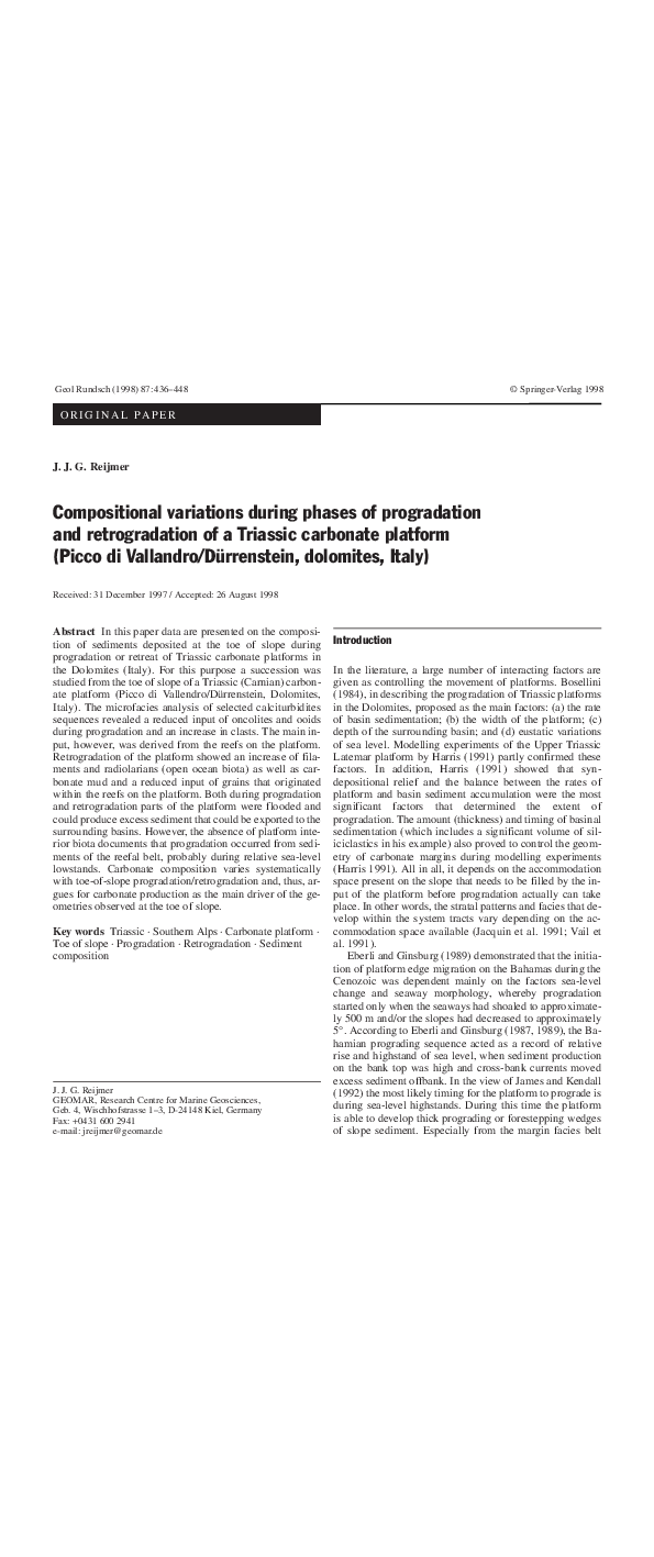 (PDF) Compositional variations during phases of progradation and ...
