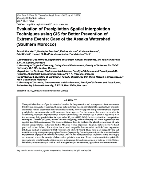 (PDF) Evaluation of Precipitation Spatial Interpolation Techniques ...