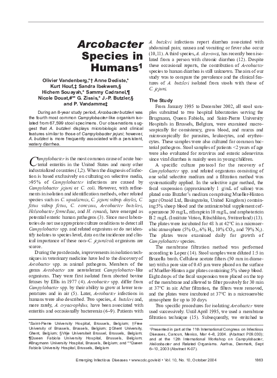 (PDF) Arcobacter Species in Humans 1 | Hichem Souayah - Academia.edu