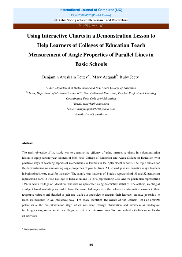 (PDF) Using Interactive Charts in a Demonstration Lesson to Help ...