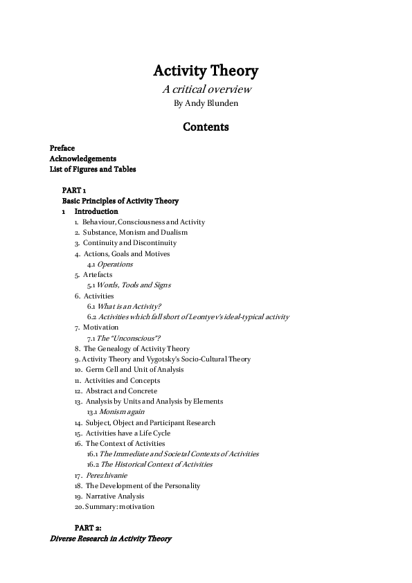 (PDF) Activity Theory. A critical overview (2023)