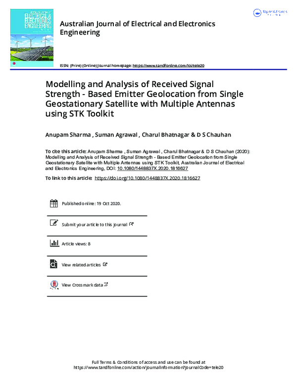 (PDF) Modelling and Analysis of Received Signal Strength - Based Emitter Geolocation from Single ...