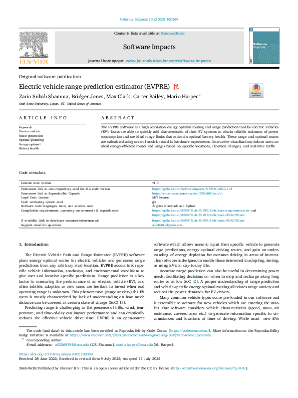 (PDF) Electric vehicle range prediction estimator (EVPRE)