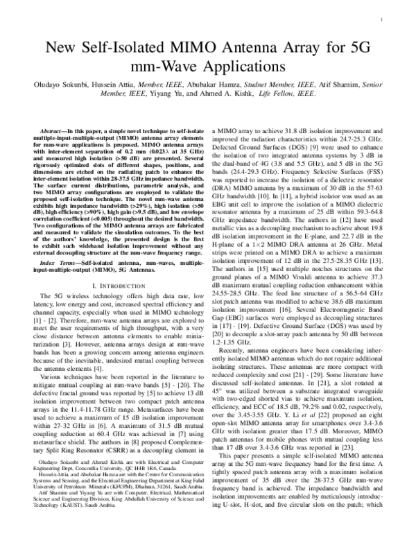 (PDF) New Self-Isolated MIMO Antenna Array for 5G mm-Wave Applications