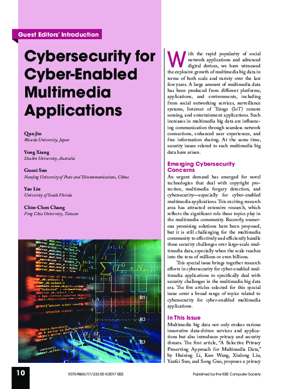 (PDF) Cybersecurity for Cyber-Enabled Multimedia Applications