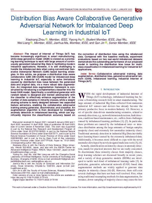 (PDF) Distribution Bias Aware Collaborative Generative Adversarial Network for Imbalanced Deep ...