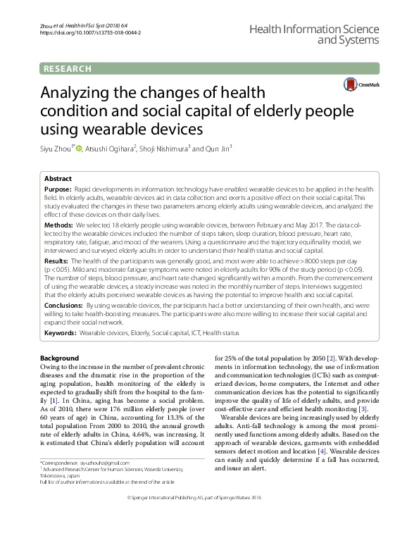 (PDF) Analyzing the changes of health condition and social capital of ...
