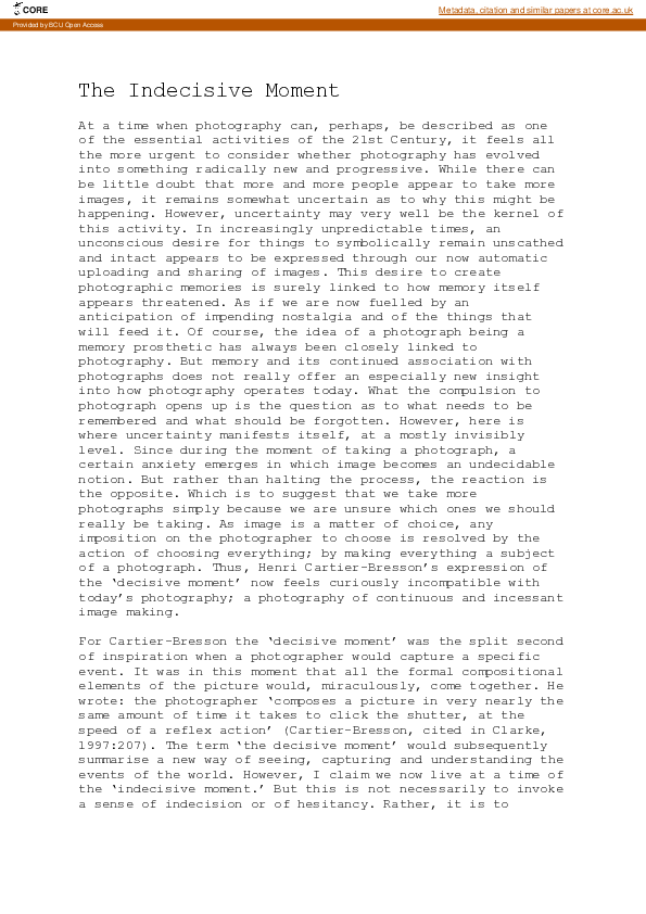 (PDF) The indecisive moment