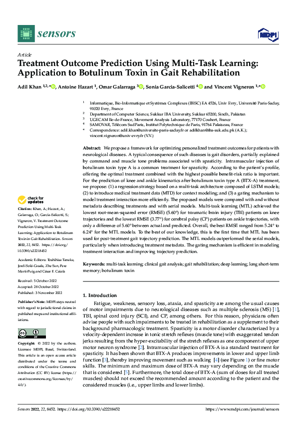 Pdf Treatment Outcome Prediction Using Multi Task Learning Application To Botulinum Toxin In