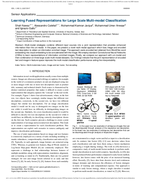 (PDF) Learning Fused Representations for Large-Scale Multimodal Classification